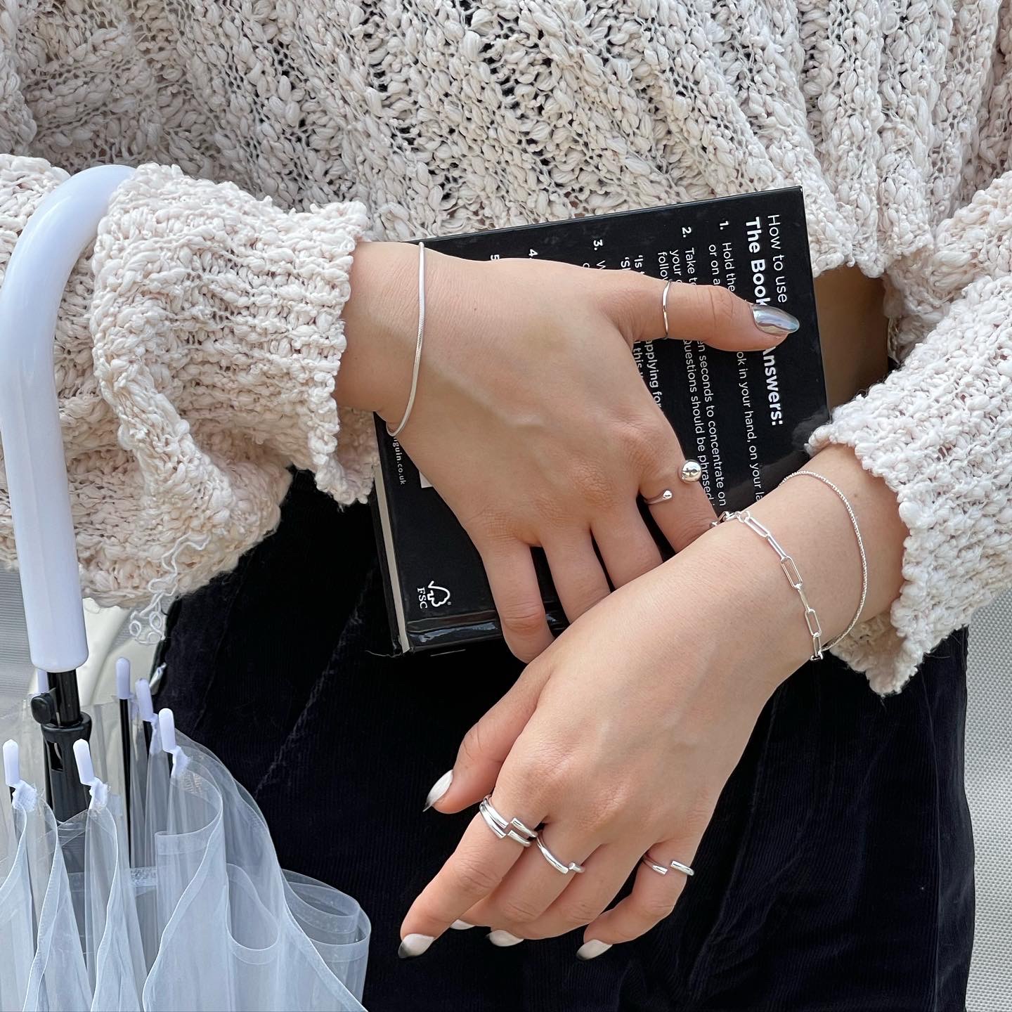 (bracelet ) LOOP BRACELET SILVER925 สร้อยข้อมือเงินแท้ สร้อยข้อมือ กำไลข้อมือ YOUR WISHLIST ...