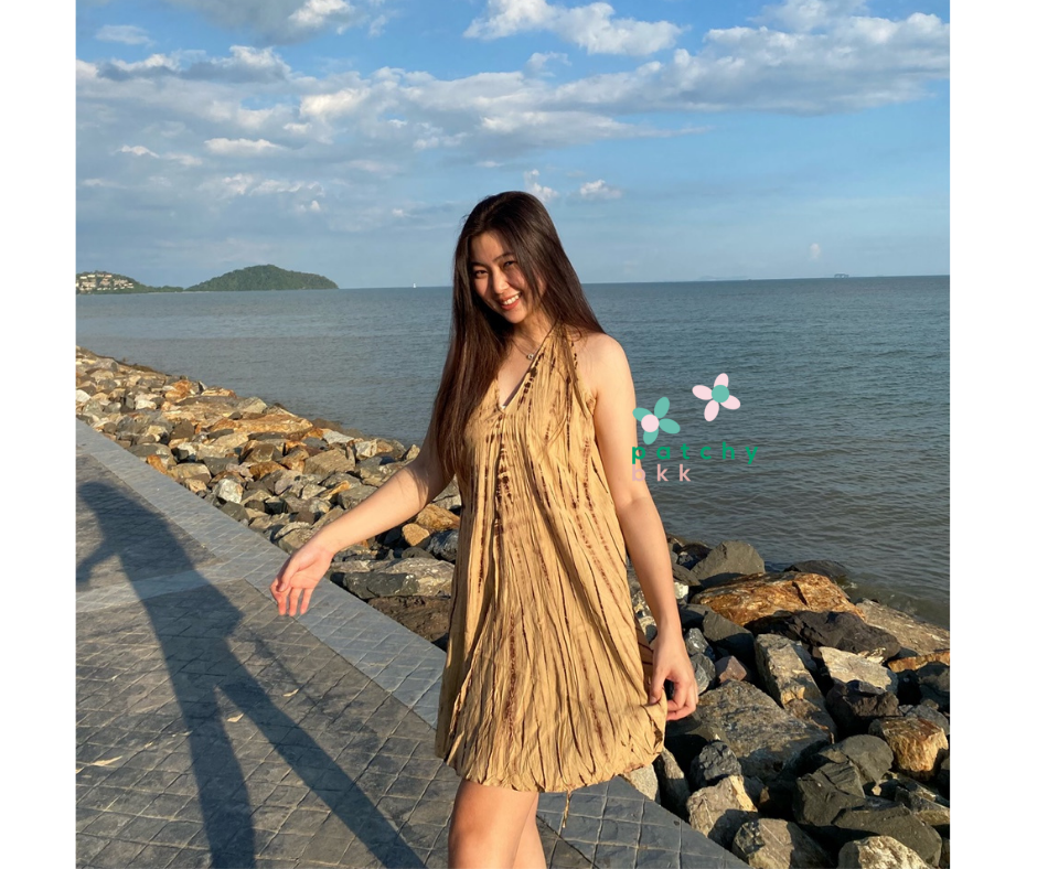 PATCHY.BKK MERMAID (รุ่นสั้นเหมาะกับสาวมินิ) ชุดไปทะเล ชุดไปเที่ยว ชุดมัดย้อม ชุดคู่ ชุดเดรส พาส ...