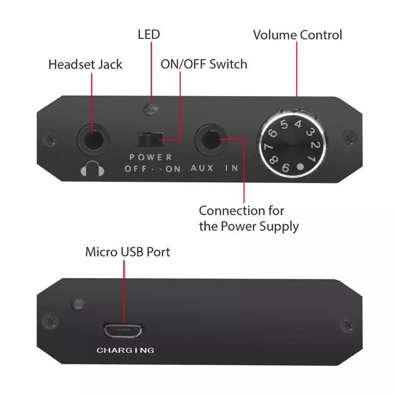 Earphone Amplifier Rechargeable High Performance Stereo XU09 Portable ...