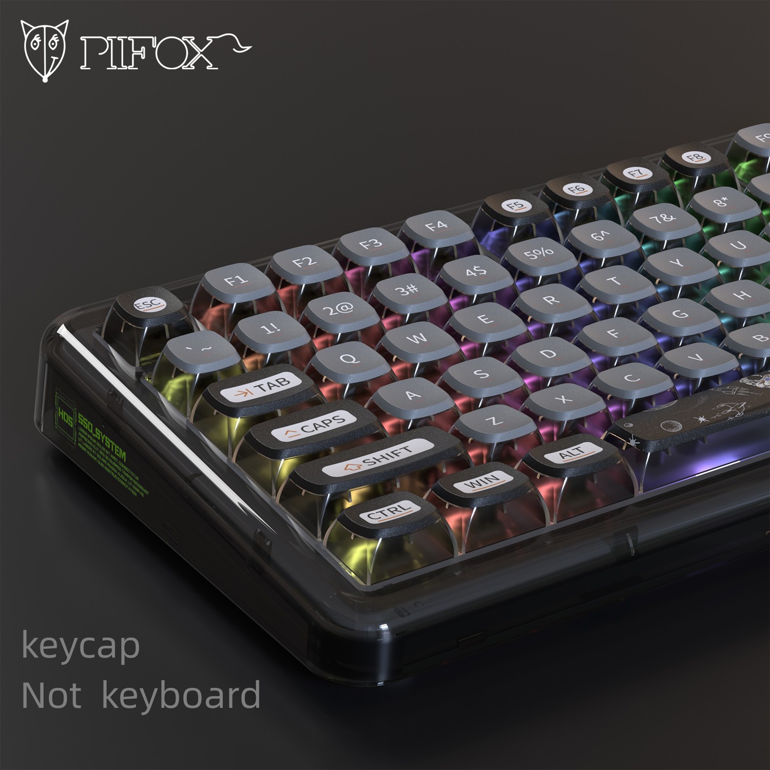 PIIFOX Keycaps XDA KeyCap PBT Key Cap Thermal Sublimation Transparent ...