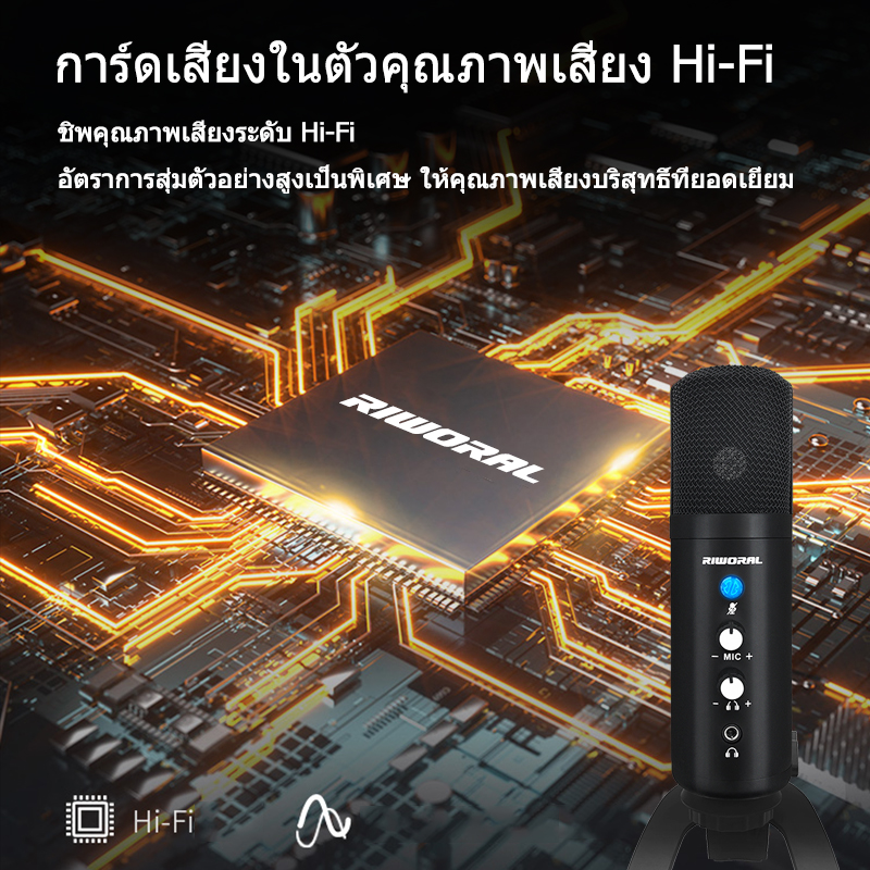 RIWORAL RCM250 Condenser Microphone ไมโครโฟนคอนเดนเซอร์ USB สะดวกในการ ...