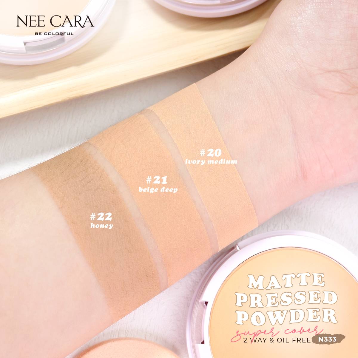 N333 NEE CARA MATTE PRESS POWDER SUPER COVER 2 WAY OIL FREE นีคาร่า ...