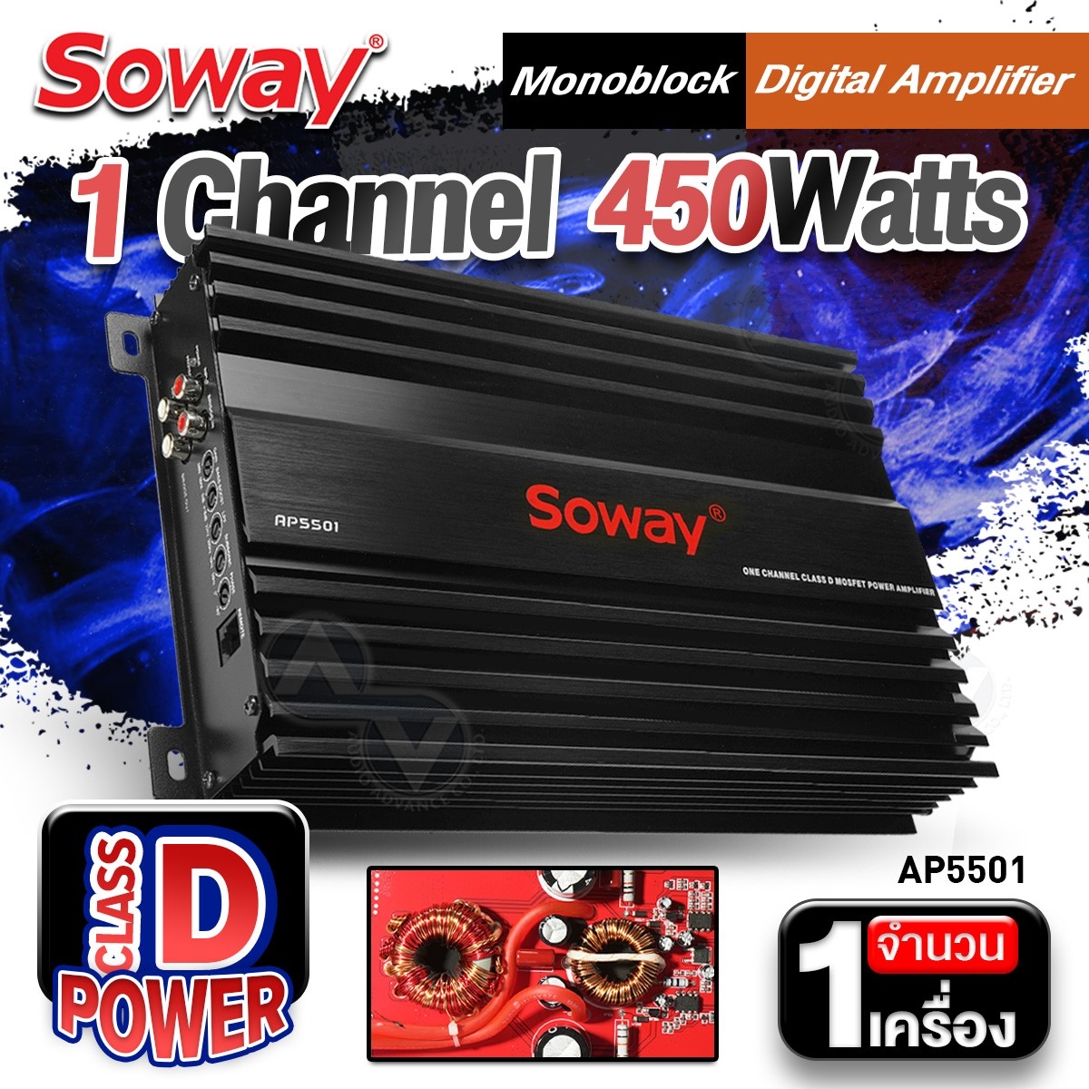 เพาเวอร์ติดรถยนต์ เพาเวอร์แอมป์ พาวเวอร์แอมป์ เพาเวอร์ขับกลาง CLASS D FULL RANGE 4CH คลาสดี 4ชา ...