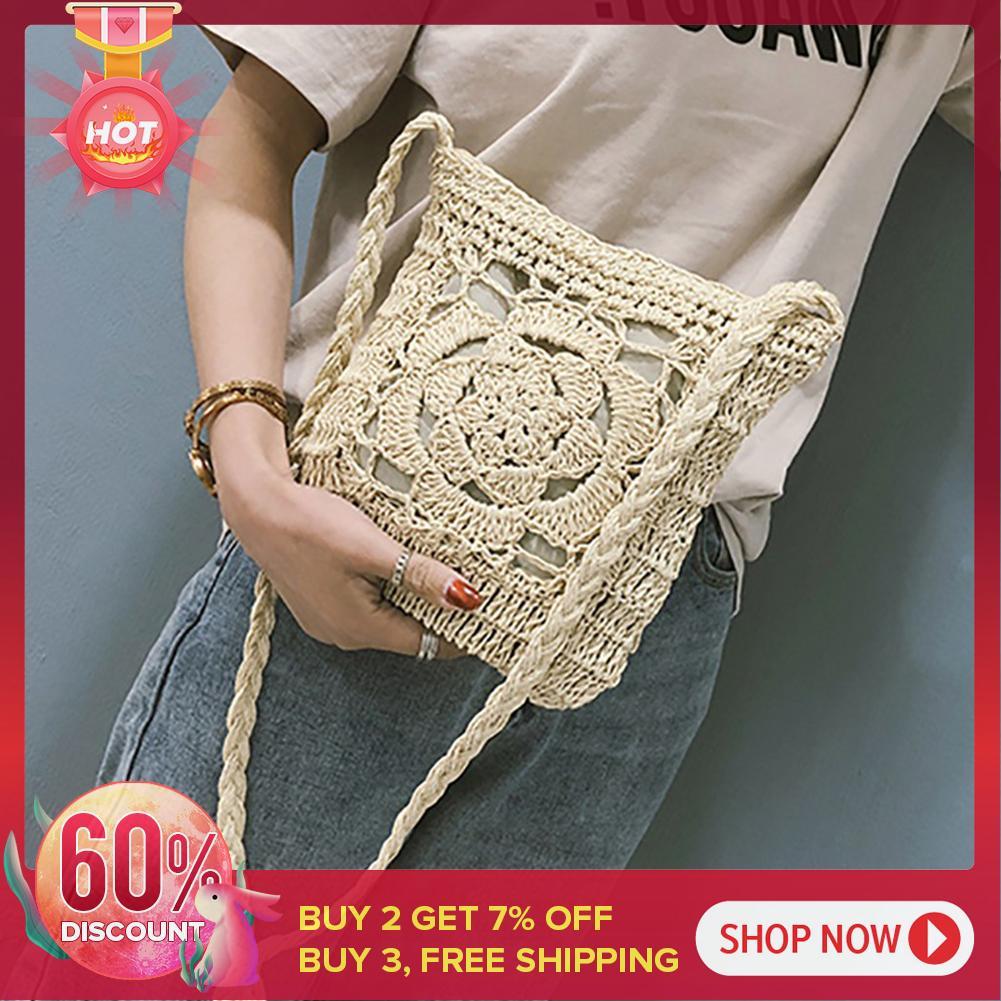 welcomehomeWomen Girls Crochet Braid Bags Shoulder Vintage Messenger Bag - welcomehome - ThaiPick