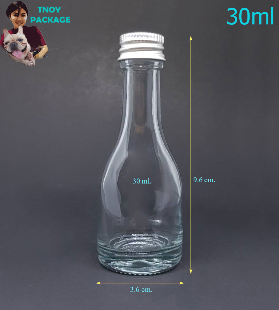 ขวด 30 มล. (100ใบ) ขวดแก้ว เล็ก 30ml / 30cc จุกเบอร์1 + ฝาโลหะ (น้ำหนัก6.2กิโลกรัม) ร้านTnoy ...