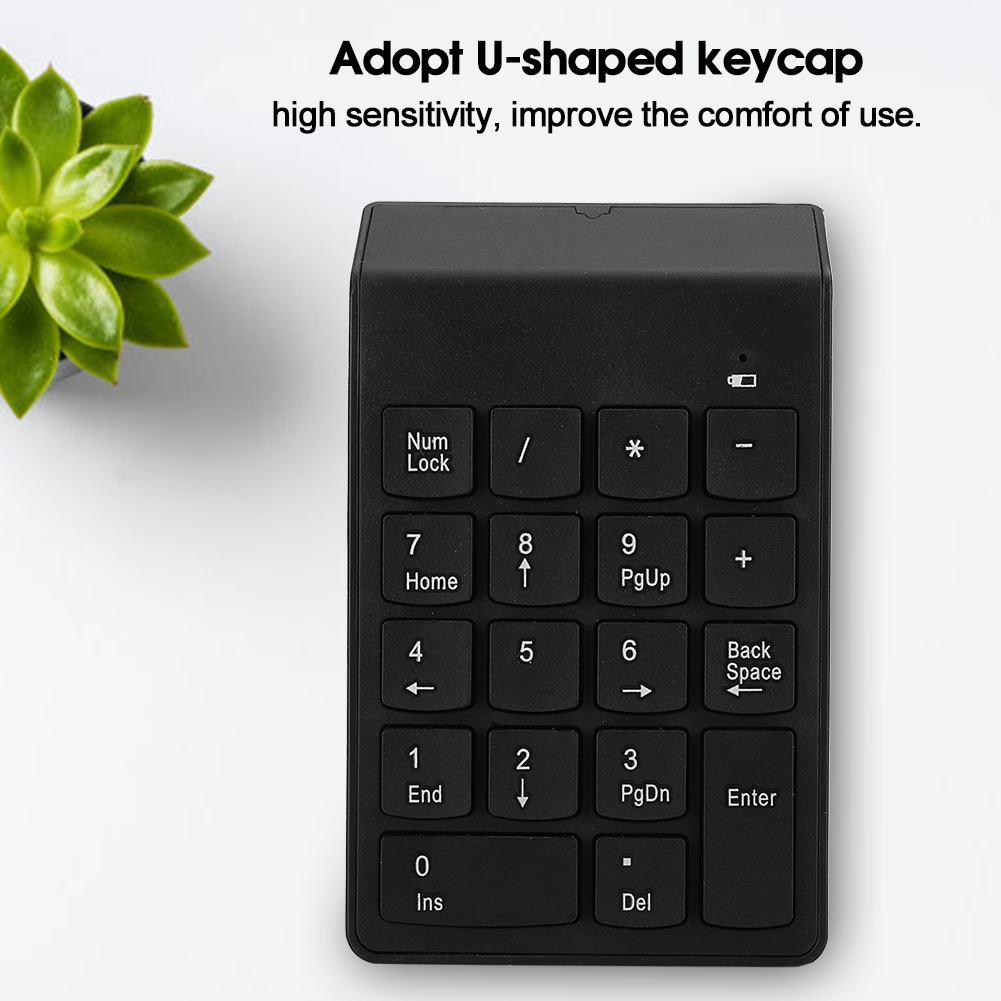 2.4G Wireless Mini Number Keyboard Portable Commercial 18-Buttons USB ...