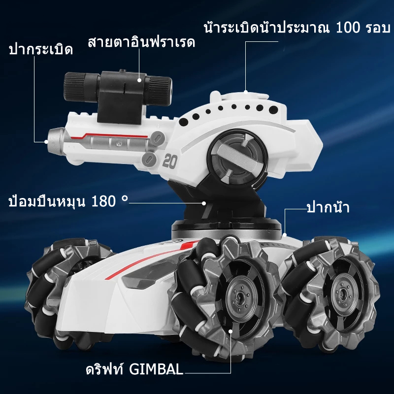 ของเล่นเด็กรถถัง รถควบคุมระยะไกล สามารถระเบิดน้ำระเบิดได้ Mech Four ...