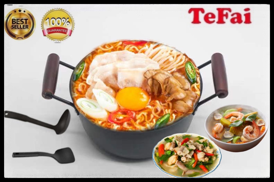 ชุดเครื่องครัว TeFai T1/T2 หม้อและกระทะเหล็ก กระทะก้นลึก กระทะแบน จัดไปเลยชุดใหญ่ทั้งหมด 5 ชิ้น ...