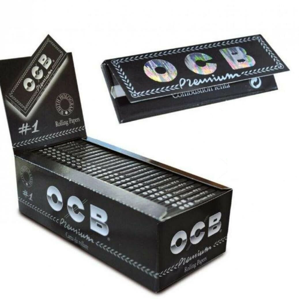 OCB Premium Single Small 70mm Rolling Paper with Hologram 50 Leaves x ...