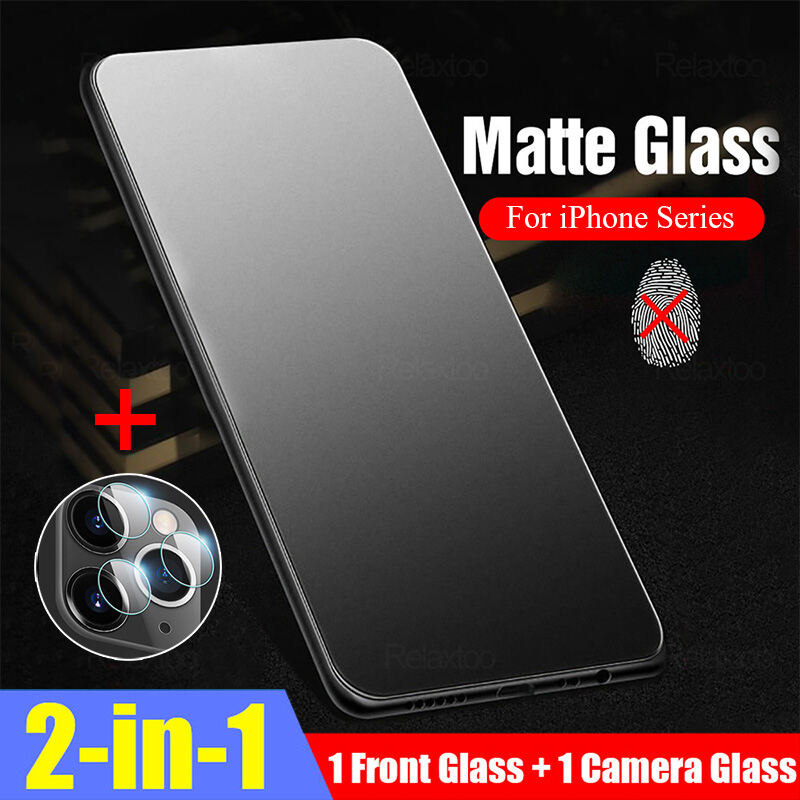 2in1 camera protector+matte tempered glass for iphone 12 pro max 12pro ...