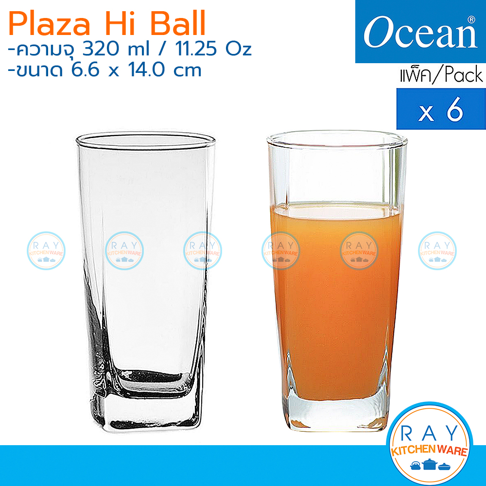 Ocean แก้วน้ำ 320 ml (6ใบ) Plaza Hi Ball B11011 โอเชียน แก้วน้ำผลไม้ ...