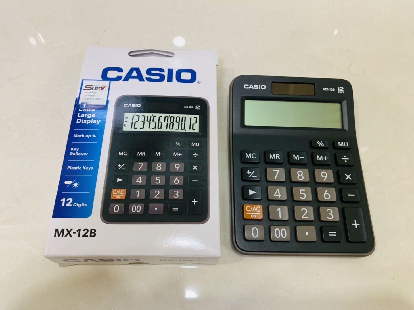 Casio เครื่องคิดเลข ขนาดกะทัดรัด รุ่น MX-12B(Black)12 หลัก เหมาะสำหรับ ...