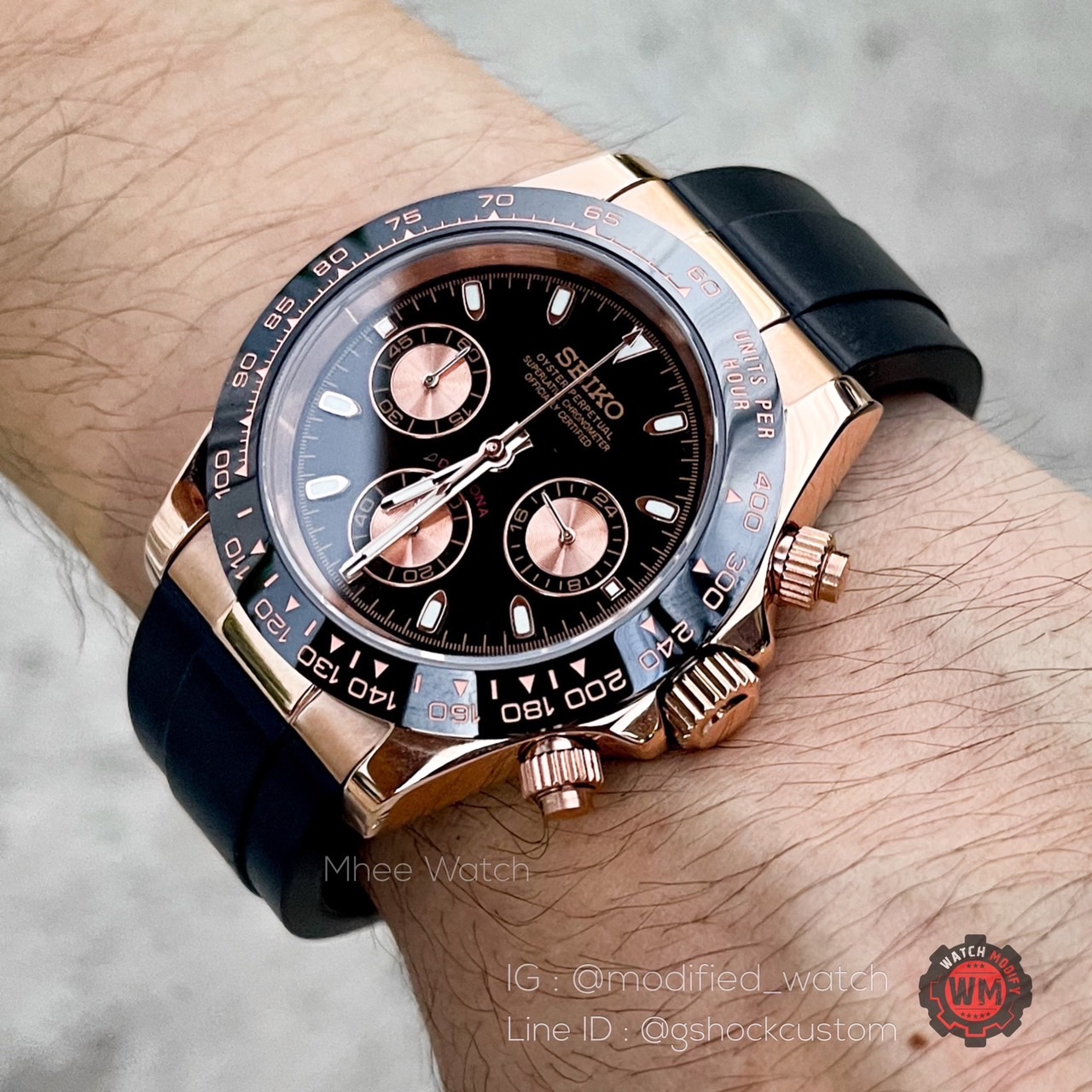 Seiko Mod Daytona Black Chocolate VK63 Movement Type Quartz - Mhee ...