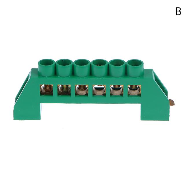 Green 4/6/8/10/12 Positions Terminal Block Connector Strip Brass Ground ...