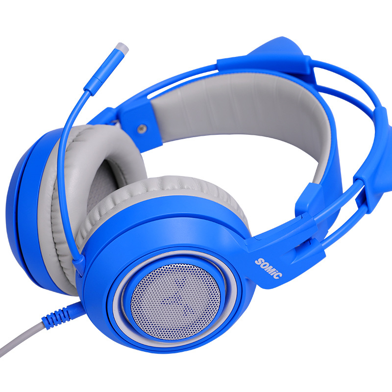 หูฟัง หูฟังหูแมว หูฟังเล่นเกมส์ น่ารัก หูฟังเกมมิ่ง Somic G951 Pink หู ...