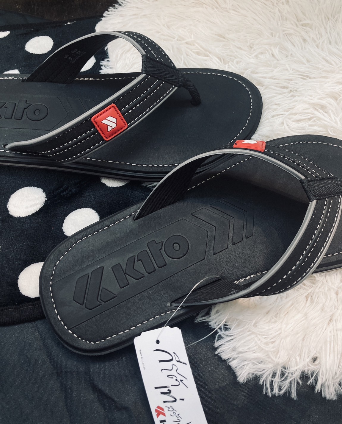 เท่ แตะดำหนีบ kito ป้าย 428 ลดถูกสุด ได้ 335 พื้นFLEX ใส่สบาย พื้นนุ่ม ...