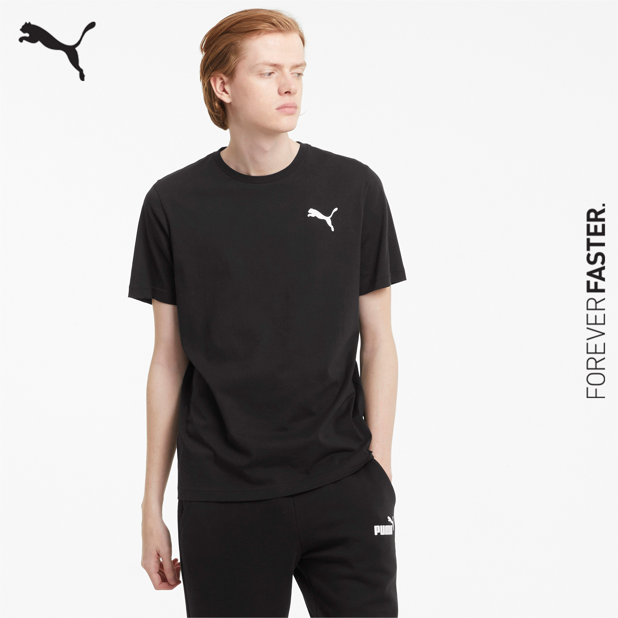 PUMA BASICS - เสื้อเชิ้ตโปโลผู้ชาย Essentials สีดำ - APP - 58667601 ...