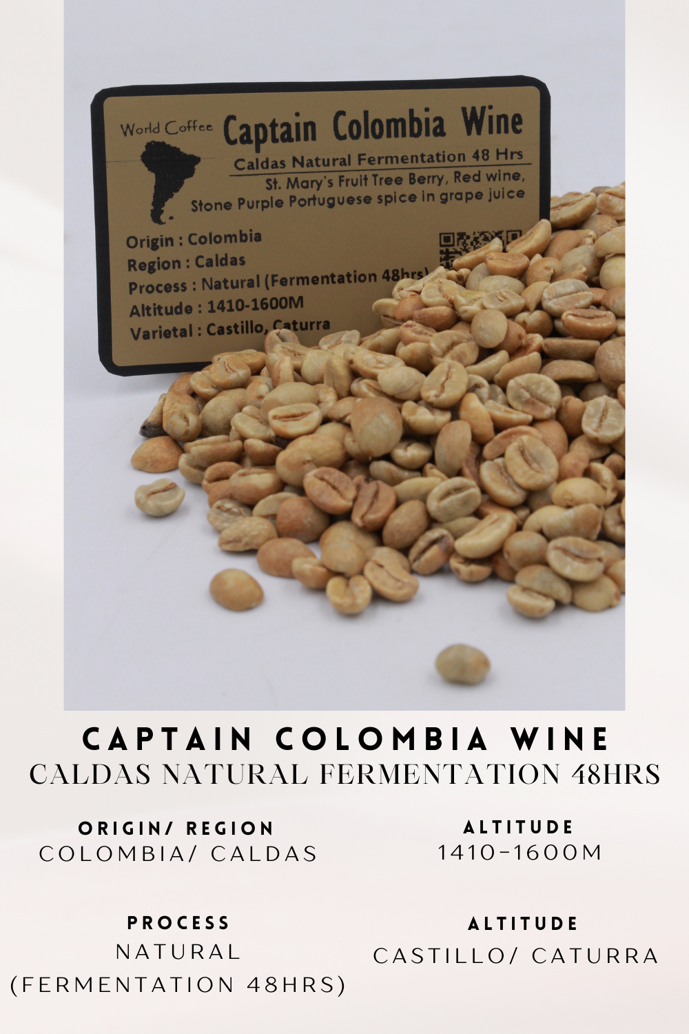 พร้อมส่ง เมล็ดกาแฟดิบ Captain Colombia Wine Natural Process/ เมล็ดกาแฟ ...