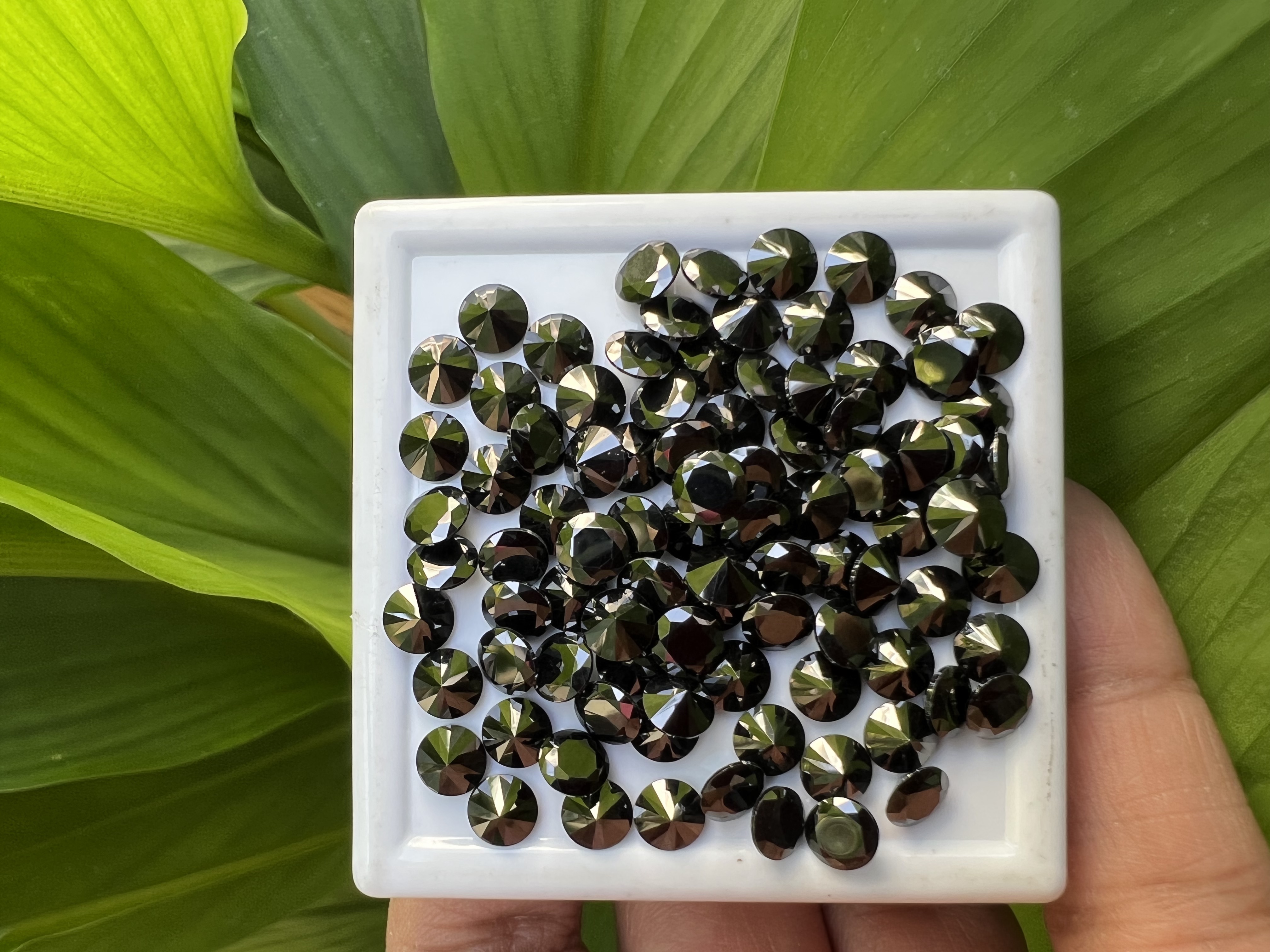 เพชรรัสเซีย สีดำ BLACK American diamond stone ROUND ทรงกลม พลอย 4.20mm ...