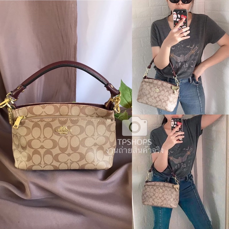 หนังแท้☑️กระเป๋าสะพาย ถือ ถอดสายได้ 3 ช่องซิป Coach C รหัส 1136 - jTz160 - ThaiPick