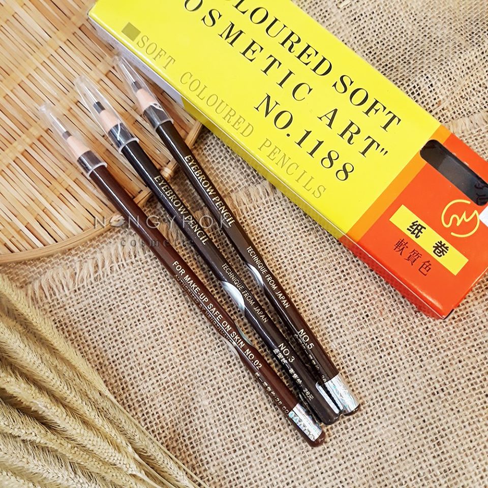 (1แท่ง!!)ดินสอเขียนคิ้วเชือกดึงรุ่นญี่ปุ่น Coloured Soft Cosmetic Art ...