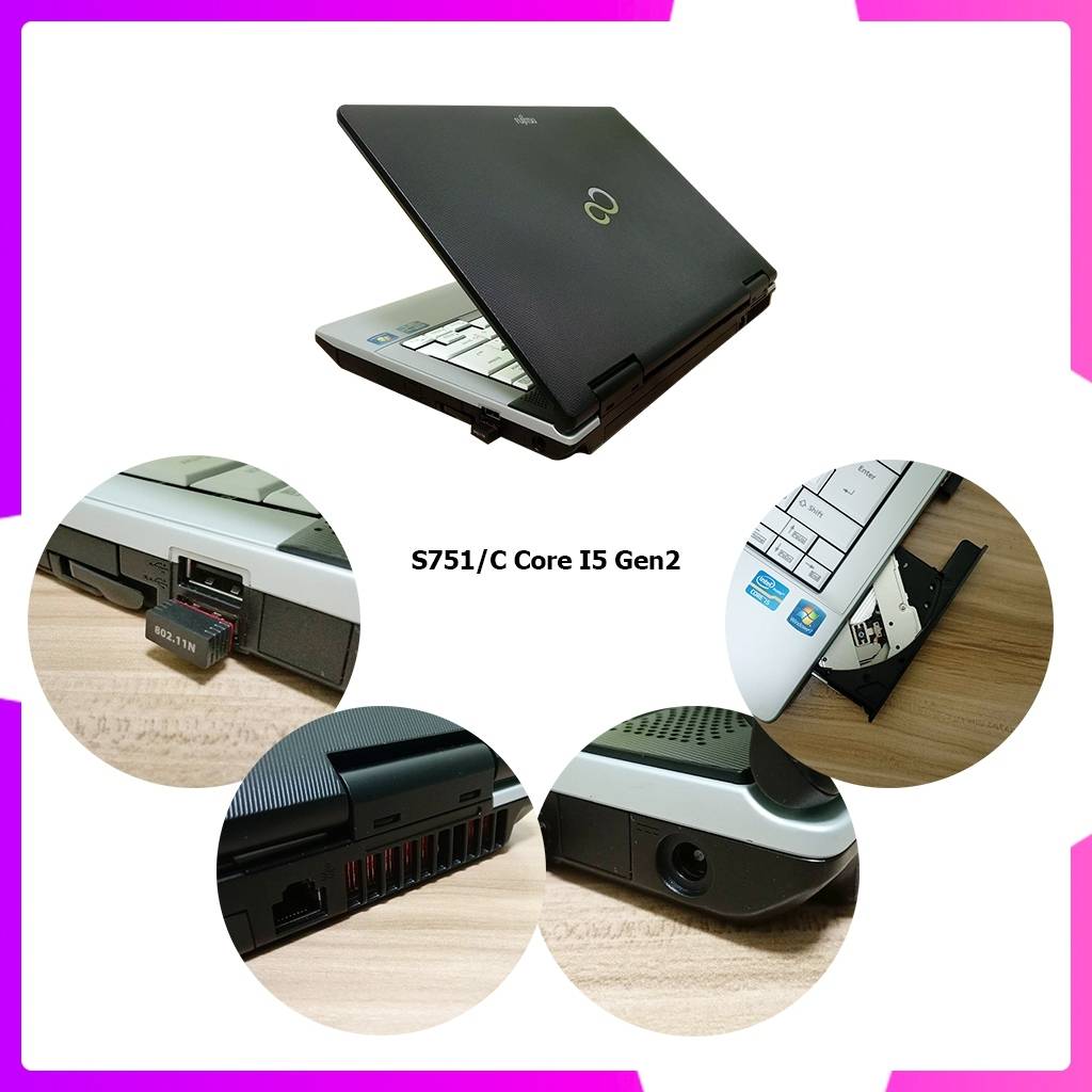 โน๊ตบุ๊คมือสอง Notebook Fujitsu P772/G i5Gan2 Core i5-3340M Ram4GB ...