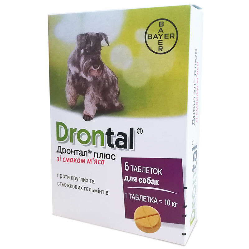 Drontal Plus Bayer Exp.04/2026 Drontal Plus เม็ดรสเนื้อสุนัข (6 ชิ้น ...