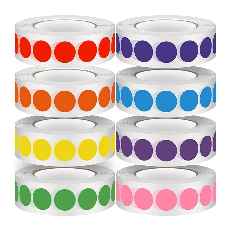 8000 Pieces 1/2 Inch Dot Sticker Color Coded Labels Color Coded Label ...