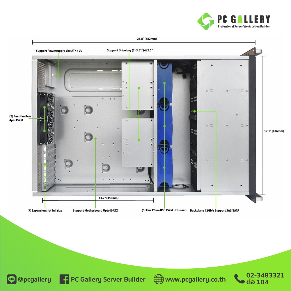 เคส Case TANGO TGC DH-4024-12GB-02 24B 4U E-ATX non-Expander No Slide ...