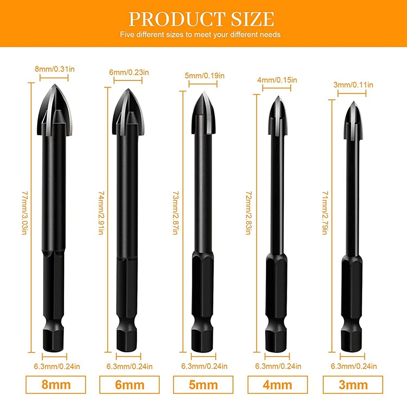 Multifunctional Cross Alloy Drill Bit Tip High-Performance Utility ...