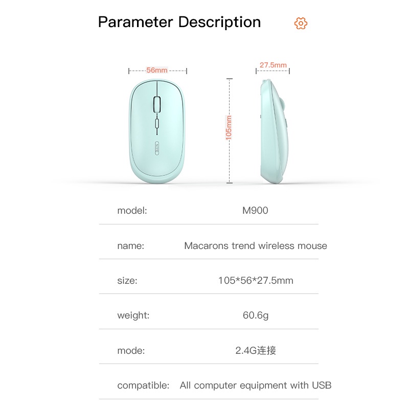 【ส่งจากไทย⚡️】Niye เมาส์ไร้สาย ไร้สาย มีแบตในตัว เม้าส์ Wireless Mouse 2 ...