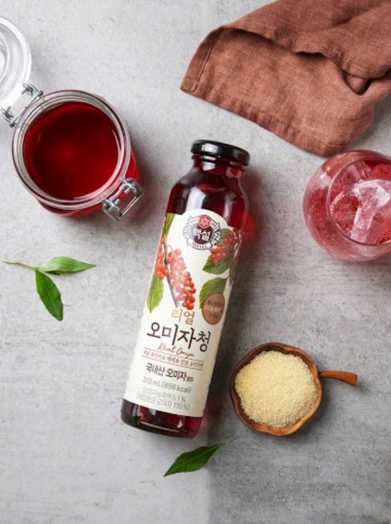 น้ำเชื่อมเบอรี่เกาหลี (โอมิจา) สกัดเข้มข้น cj beksul real omija cheong 310ml. 오미자청 - DG mart ...