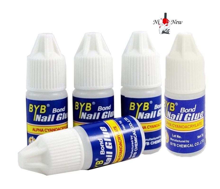 ฺBYB Nail Glue กาวติดเล็บปลอม ขวดน้ำเงิน(สินค้าแตก-หักทางร้านไม่รับ ...