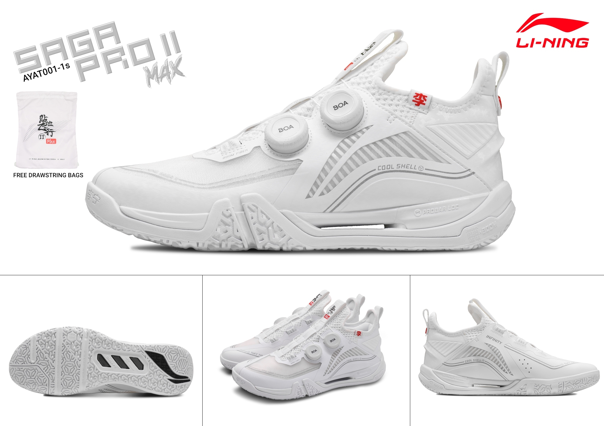 LI-NING รองเท้าแบดมินตัน SAGA PRO II MAX (AYAT001) BADMINTON SHOES - Mk ...