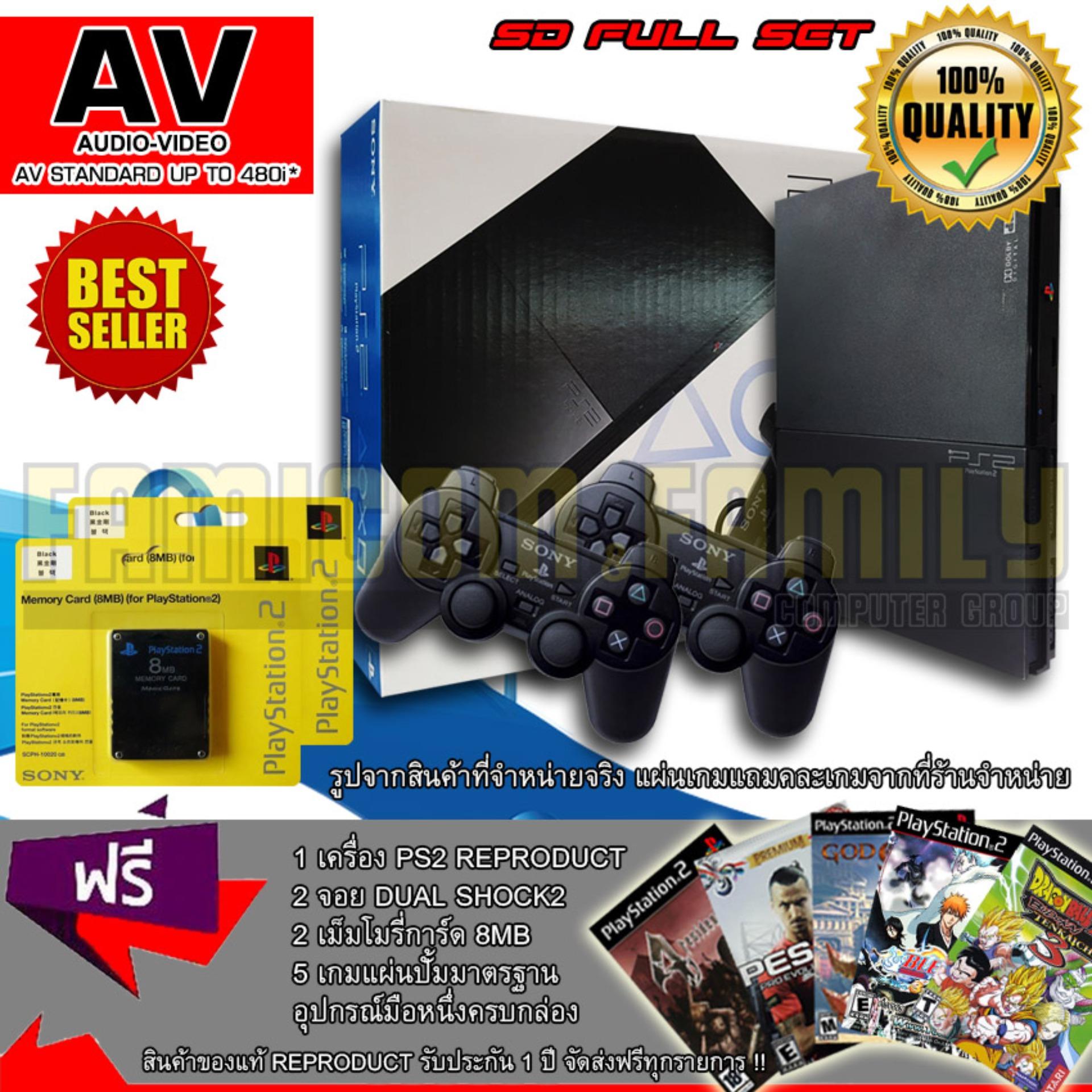 Ps2 New Reproduct (เทียบเท่ามือหนึ่ง) Sony PS2 Playstation 2 รุ่น Slim ...