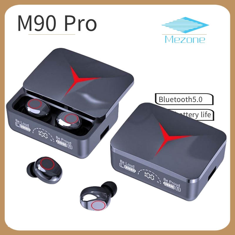 Mezone TWS M90 ไร้สายบลูทูธเข้ากันได้5.3ชุดหูฟังในหู ใหม่ล่าสุด หูฟัง ...