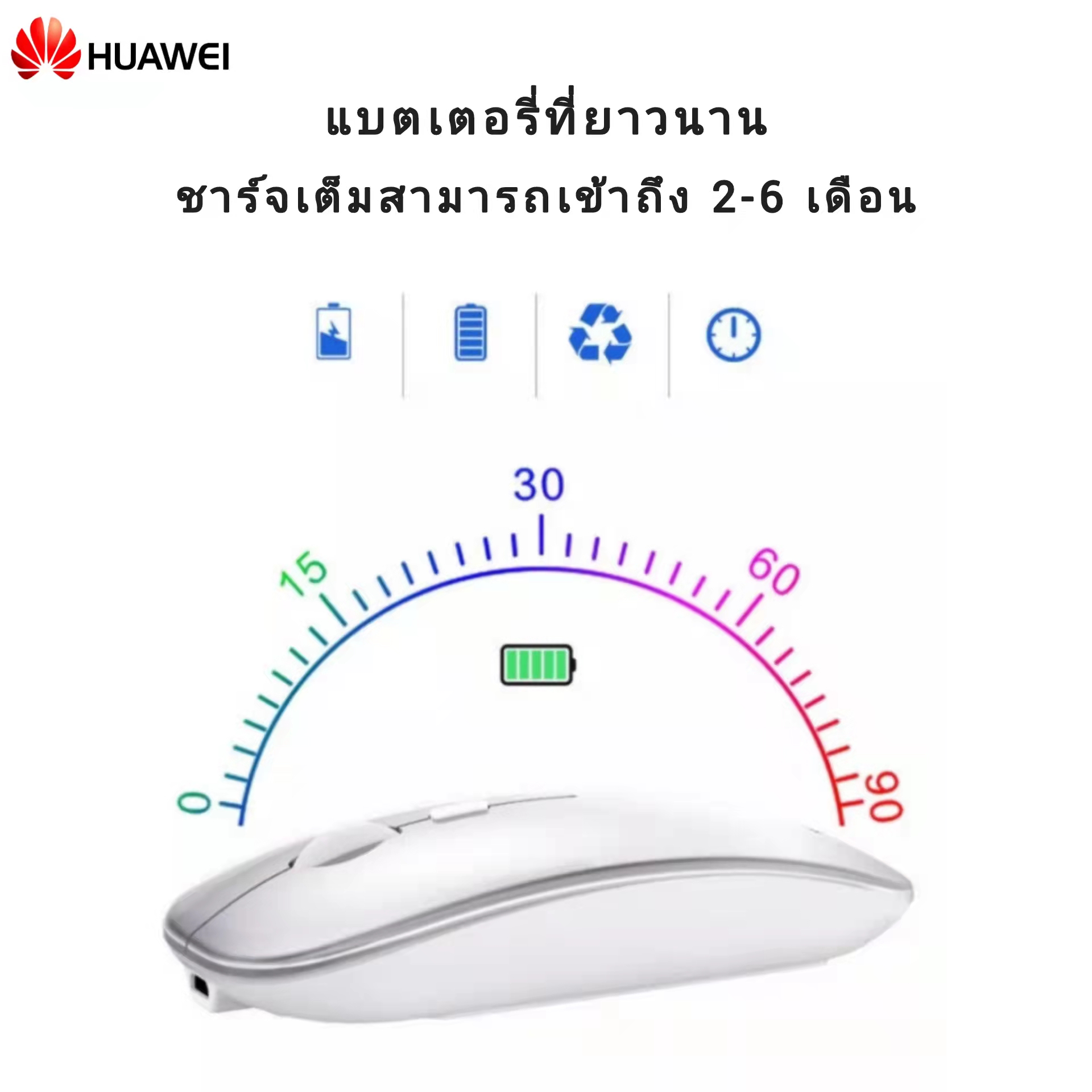 เมาส์ไร้สาย HUAWEl wireless mouse เมาส์ การเชื่อมต่อไร้สาย รุ่นใส่ถ่าน ...