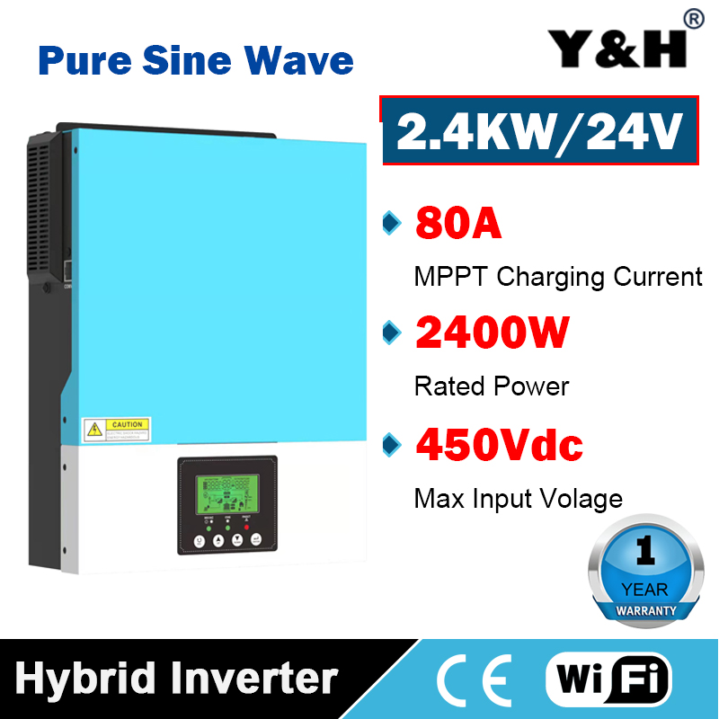1500W/2400W Solar Hybrid Inverter DC12V/DC24V To AC230V, Off-Grid Pure Sine Wave อินเวอร์เตอร์ ...