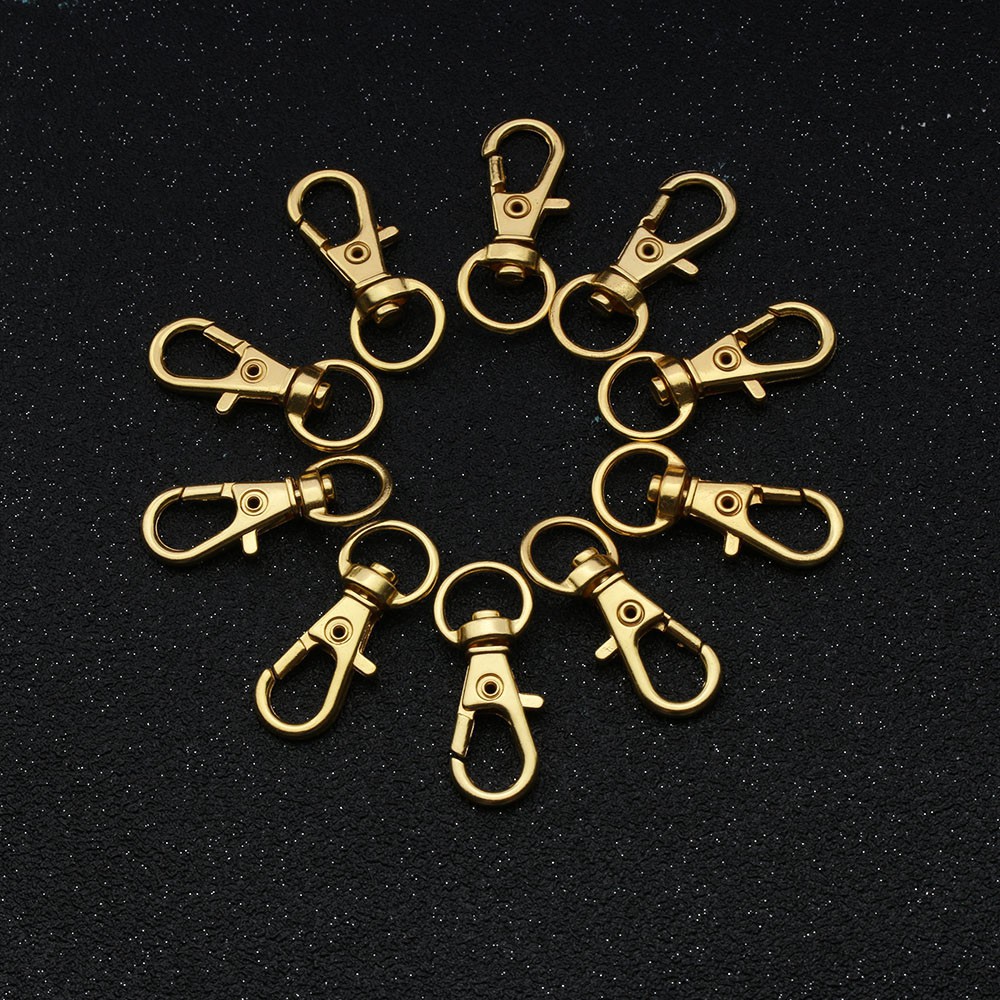 10PcsPack 32mm Tools Gold Silver Hook Lobster Clasp Swivel Key Ring ...