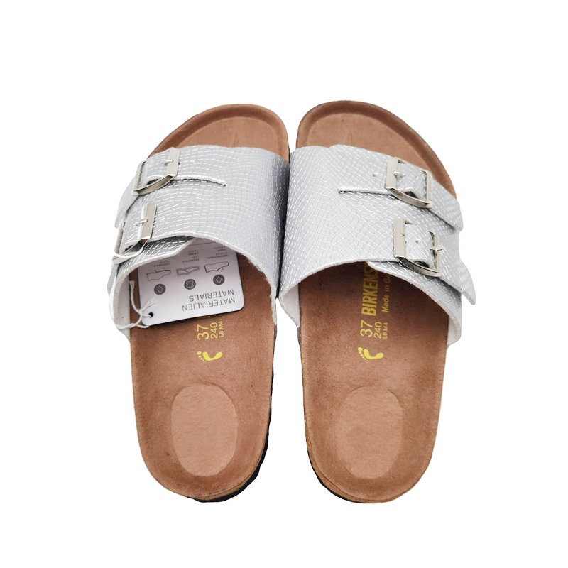 รองเท้าแตะหูหนีบผู้หญิง Birkenstock Arizona BF silver เงิน Unisex ...