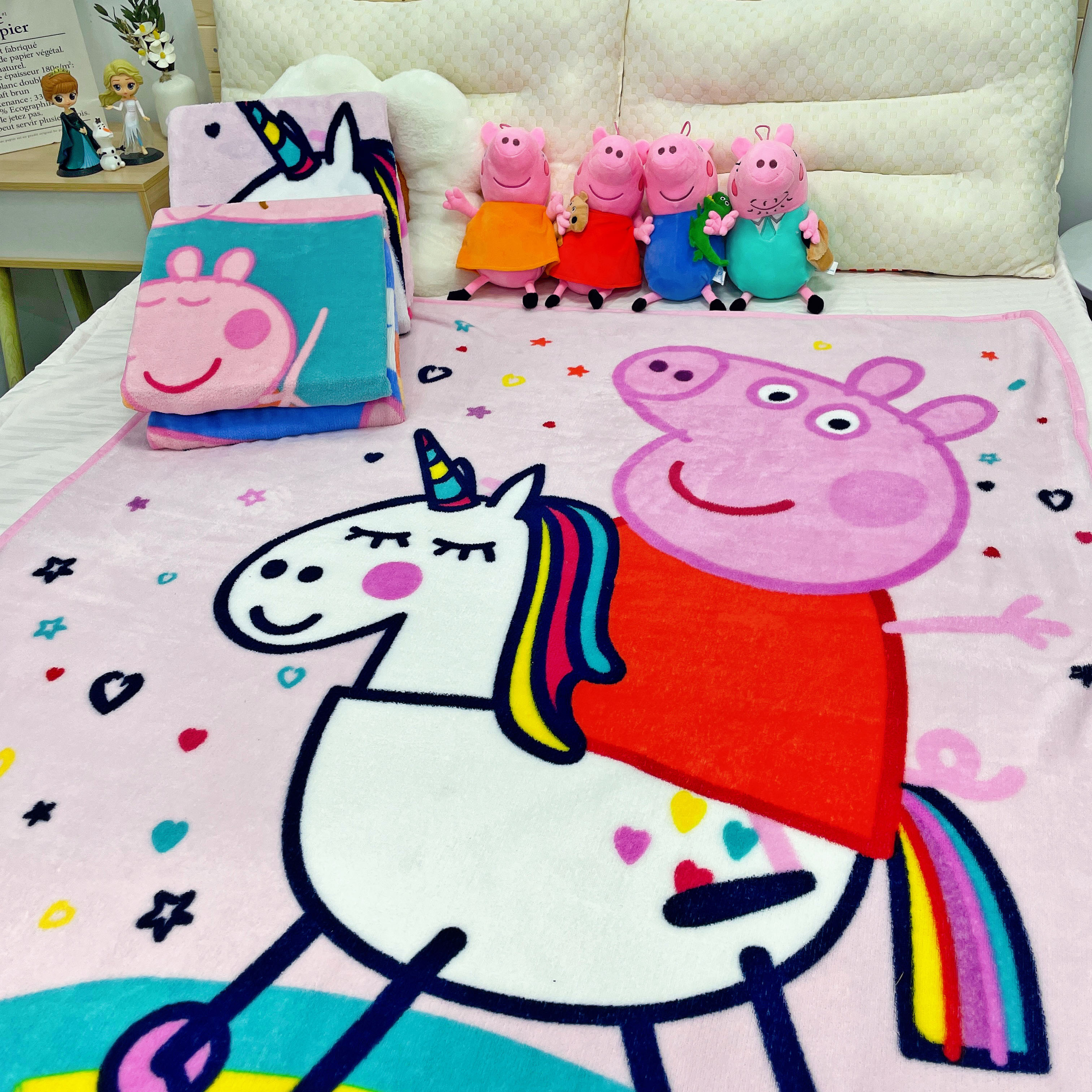 Peppa Pig blanket ผ้าห่มลายน่ารัก ผ้าห่ม 120*150 blanket ผ้าห่ม ของเล่น ...