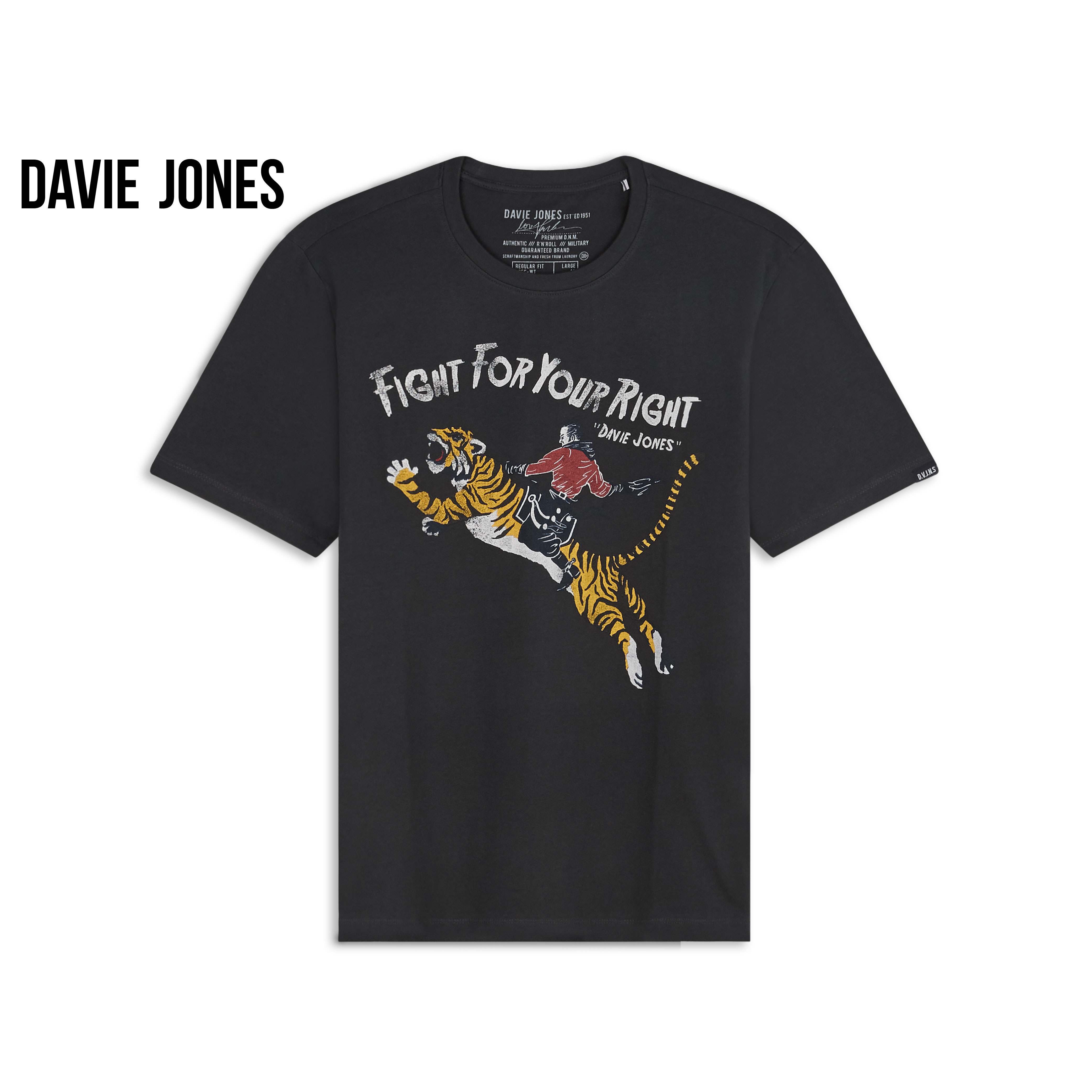 DAVIE JONES เสื้อสเวตเตอร์ ทรง Regular Fit ปักลาย สีดำ Graphic Print ...