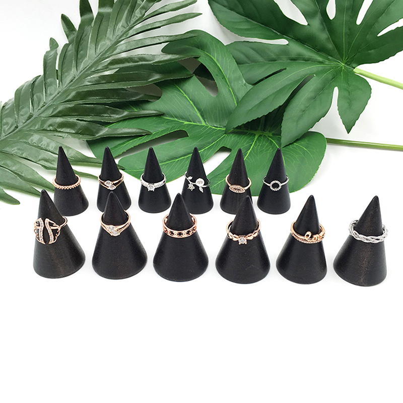 yezemaoyi Wse Wooden Ring Holder Display Cone Rack Finger Ring Jewelry ...