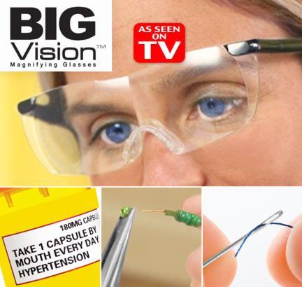 Big Vision Eyewear แว่นตาขยายไร้มือจับ แว่นขยายชนิดสวมใส่ ขยายชัดถึง ...