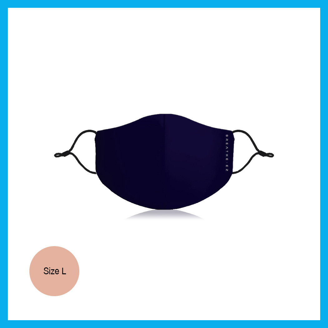 BREATHE EZ 2 Layer Face Mask Size L #Navy - KONNIE&COCO - ThaiPick