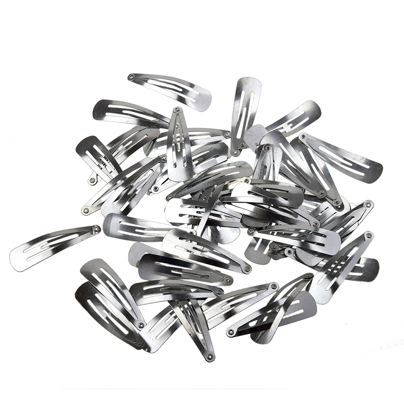 Silver 50pcs/bag Snap Tone Clips Hair Bow Craft 30/40/50mm R3Z0 ...
