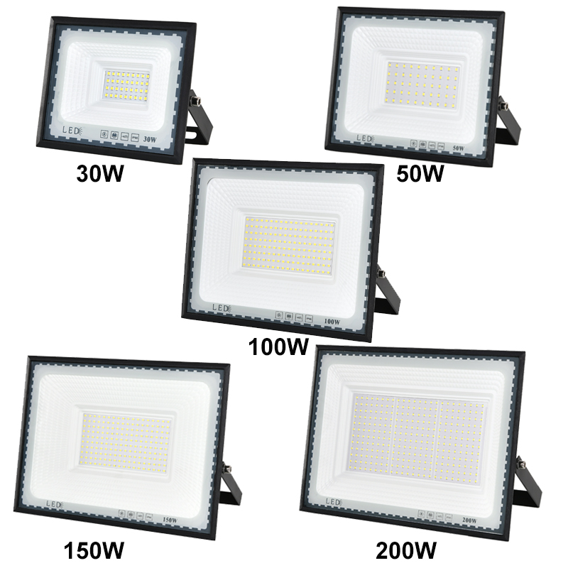 LED Flood Light New Ultra-thin 30W 50W 100W 150W 200W Cool Warm White ...