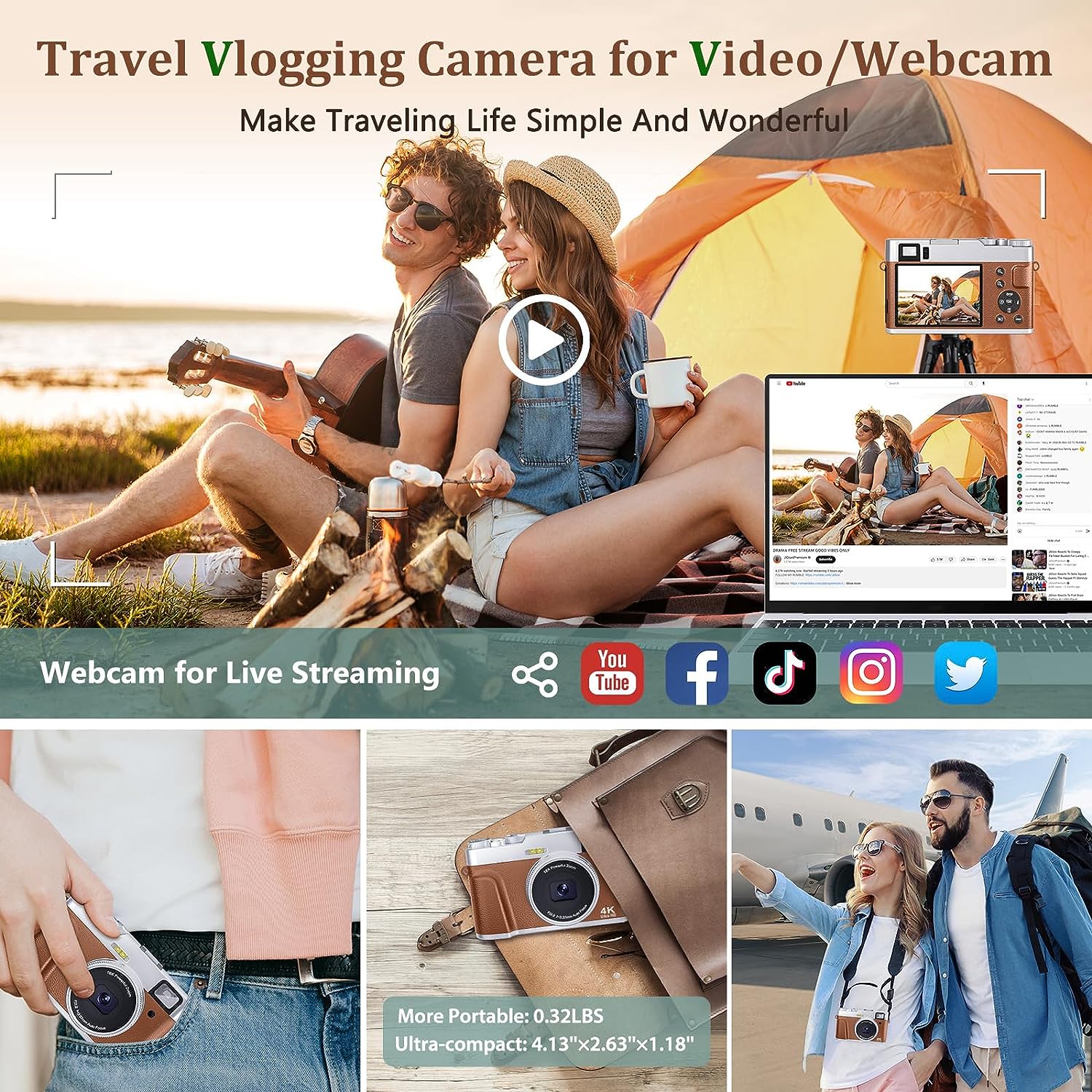 Full HD digital zoom camera 50 megapixel 16x 5K HD camera professional card camera Vlog Video ...