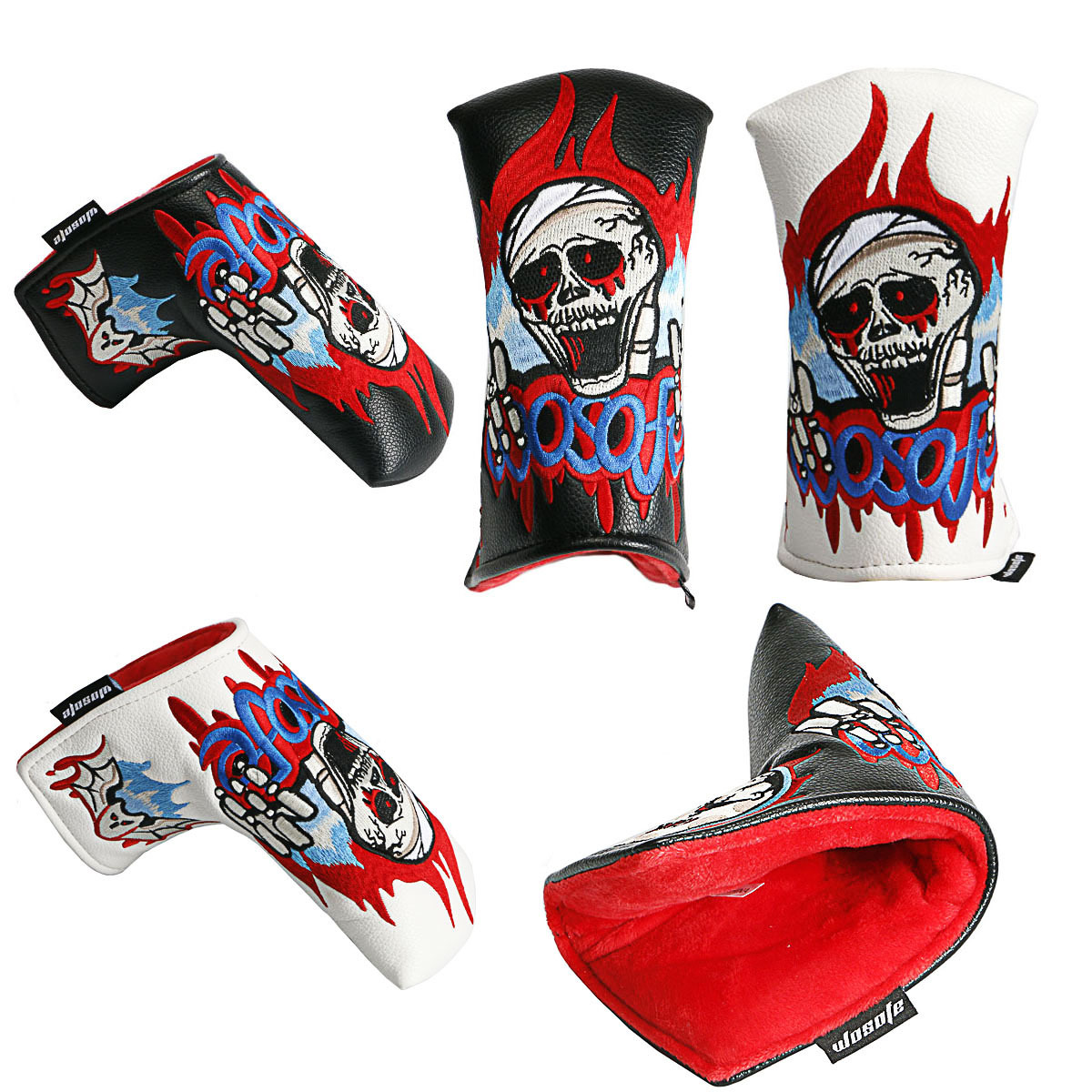 ปลอกหุ้มหัวไม้กอล์ฟ Putter L ลาย Skull Fire (CVP003) COVER Putter L มี ...
