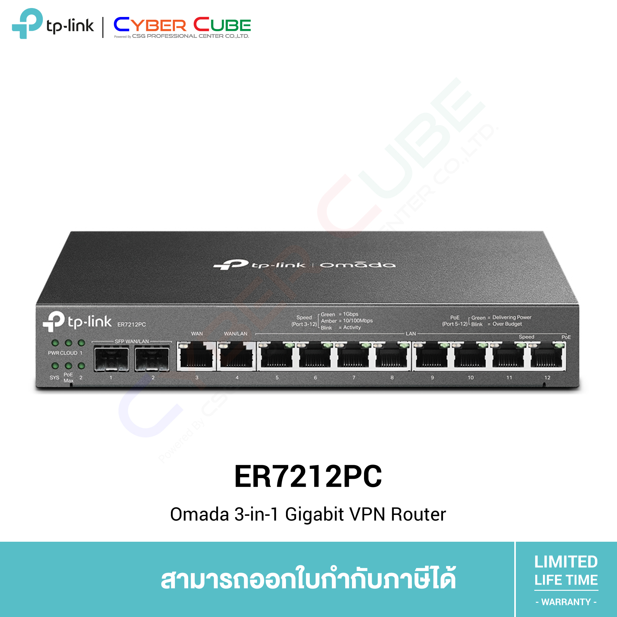 TP-Link ER7212PC Omada 3-in-1 Gigabit VPN Router ( เราเตอร์ ) ROUTER ...